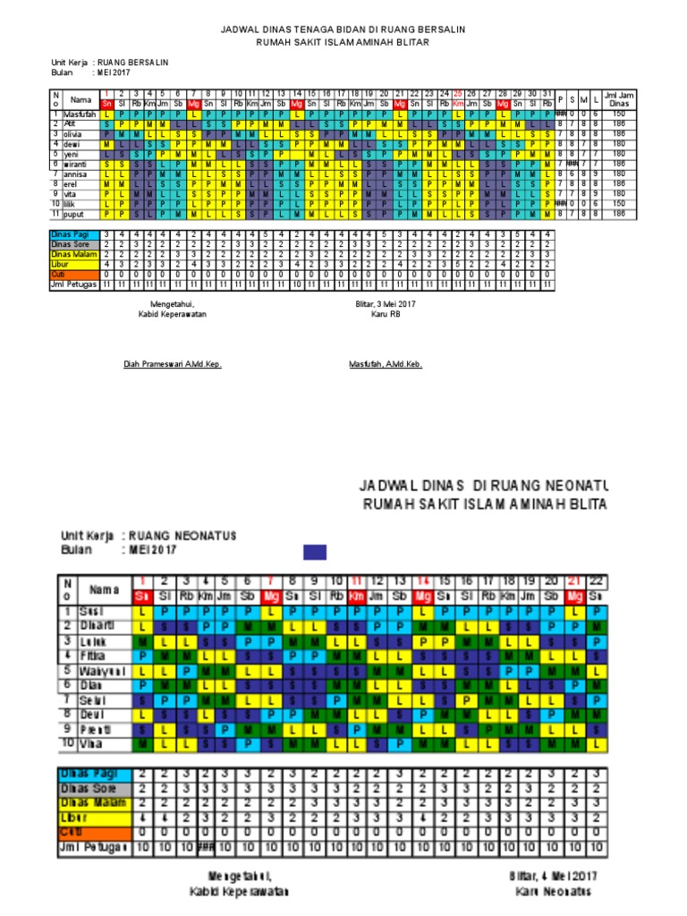 Form Jadwal Dinas Terbaru 2017 | PDF