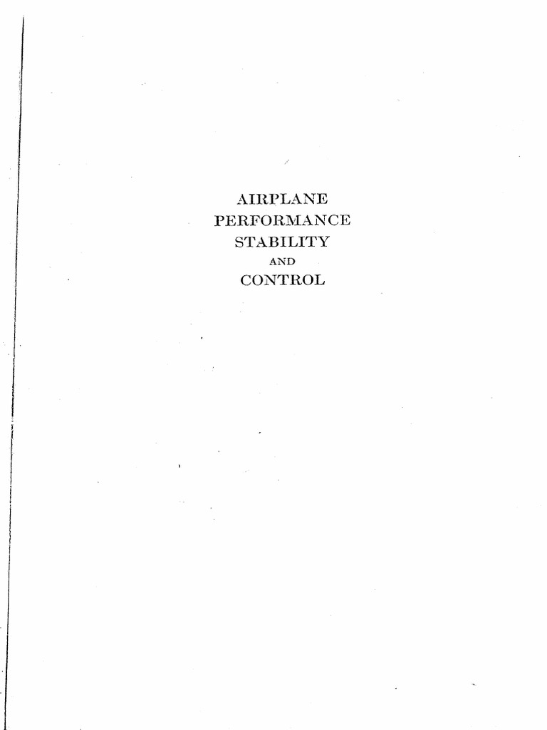 Airplane Performance Stability and Control - Perkins & Hage PDF | PDF