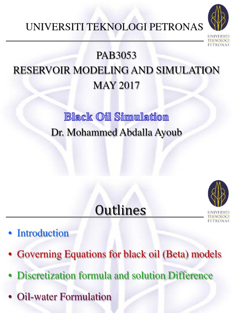 5-Black Oil Simulation | PDF | Petroleum Reservoir | Divergence