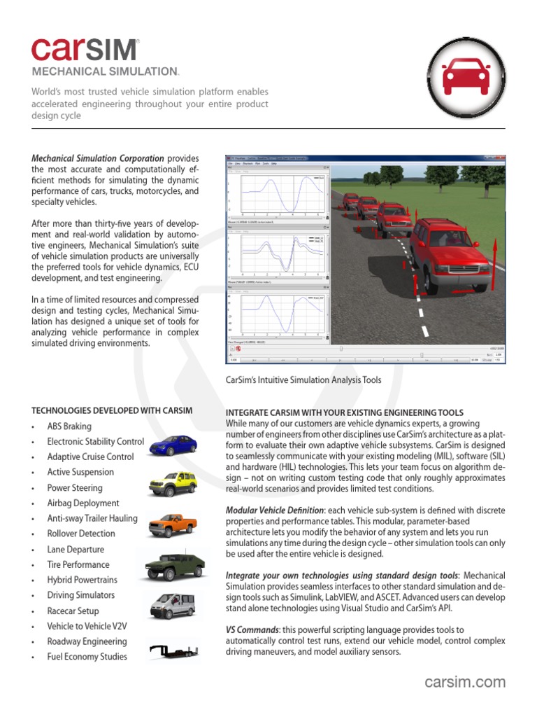 CarSim_Brochure.pdf | Simulation | Vehicles