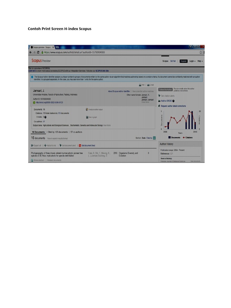 Contoh Print Screen H-Index | PDF