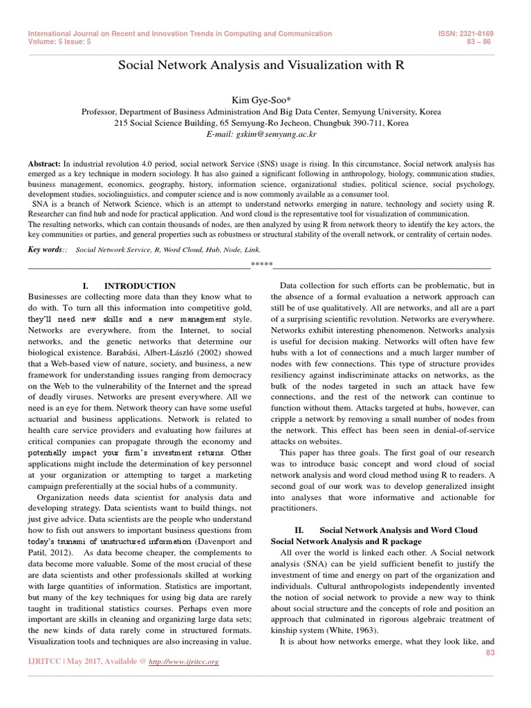 Social Network Analysis and Visualization With R | PDF