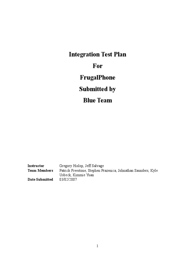 Integration Test Plan | PDF | Java Server Pages | Web Server