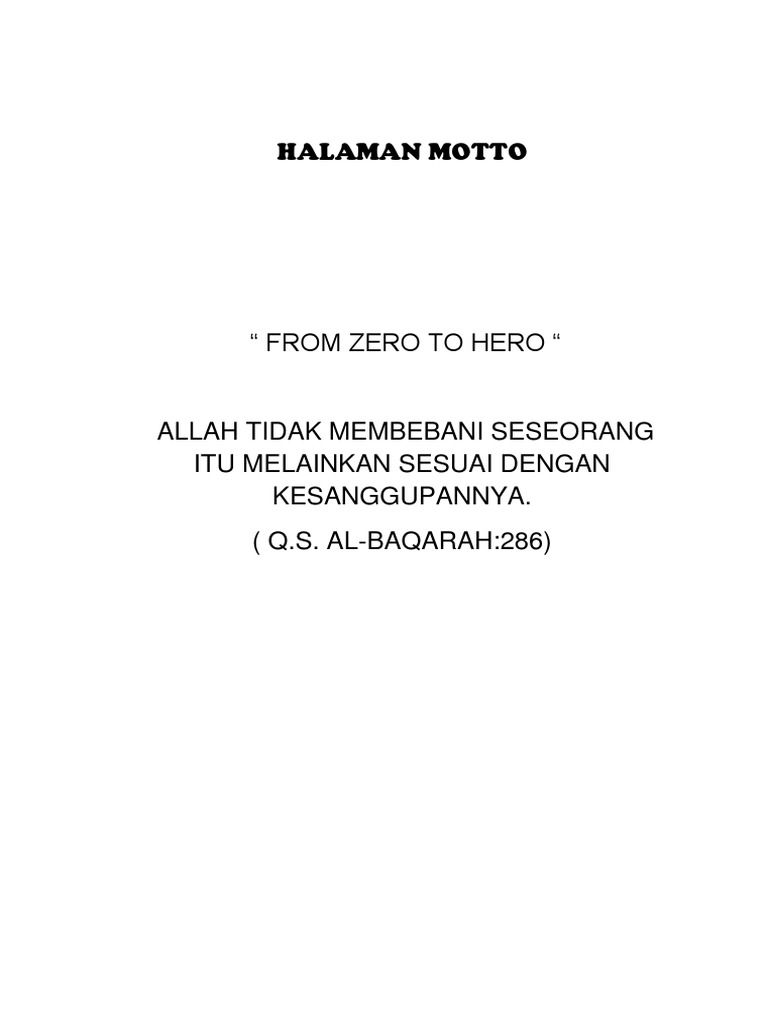 Motto dan Persembahan Skripsi | PDF