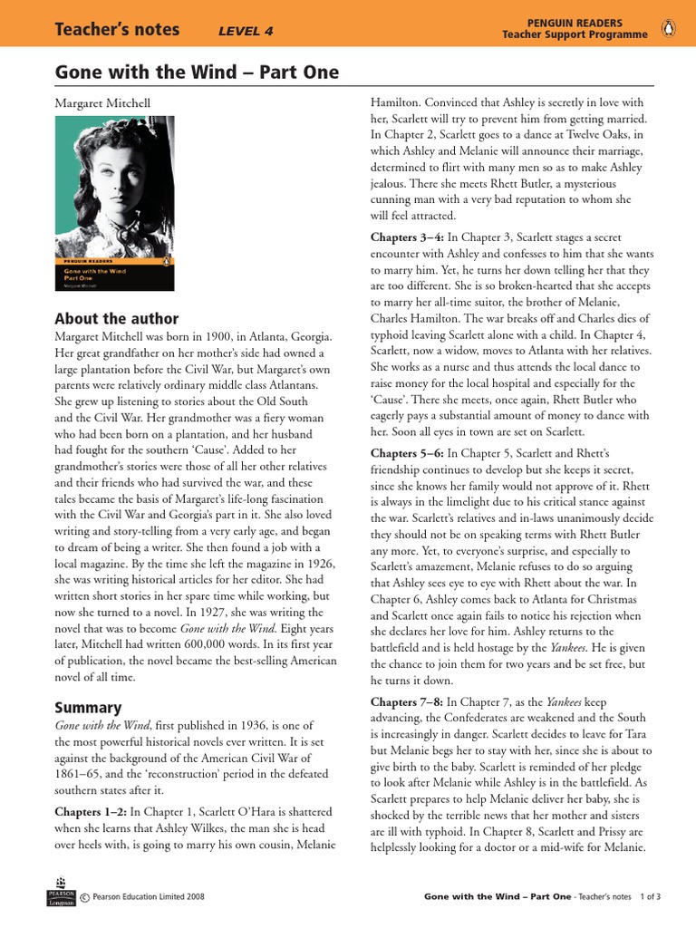 Gone With The Wind - Part One: Teacher's Notes | PDF | Unrest