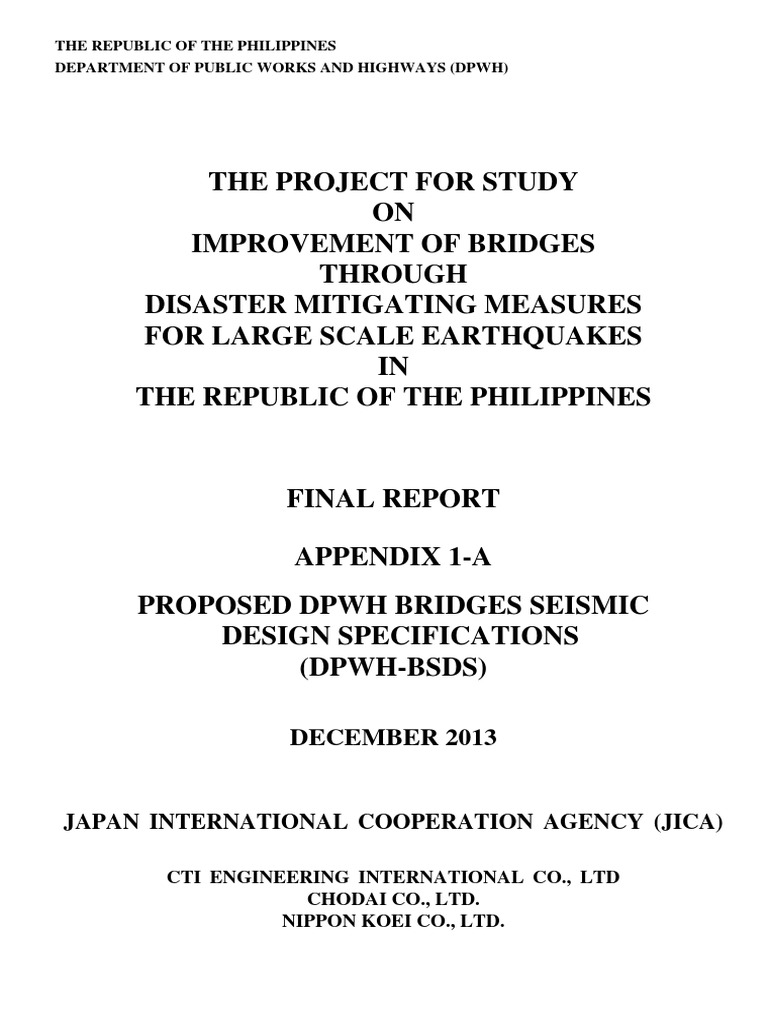 DPWH BSDS Bridge Seismic Design Specifications | PDF | Earthquakes ...