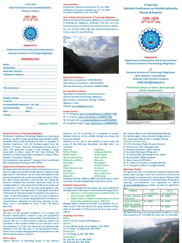 Brochure NIT Conference | PDF | Social Science | Humanities