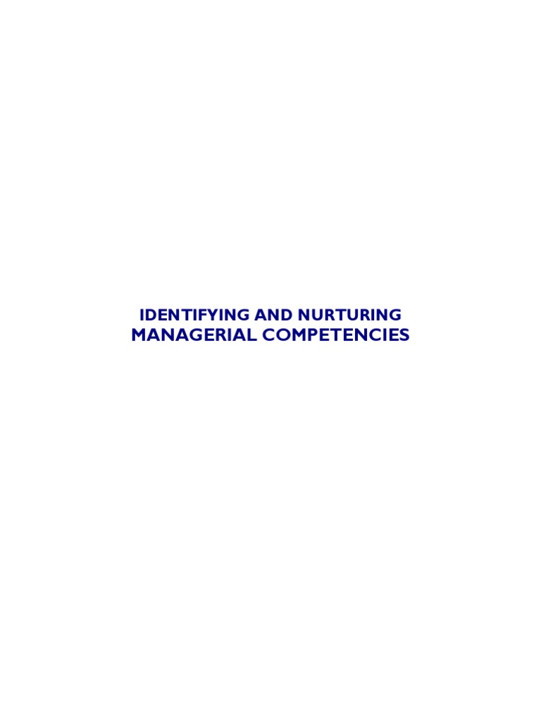 Managerial Competencies Pdf Competence Human Resources