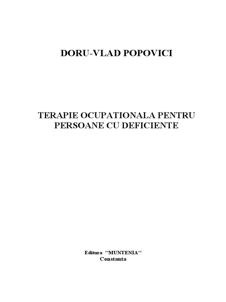 Doru Popovici Terapie Ocupatio PDF | PDF