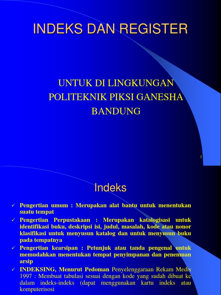 Indeks & Register | PDF