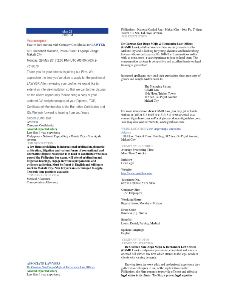 A Call for Young, Dynamic Lawyers: Job Posting for Associate Lawyers at ...