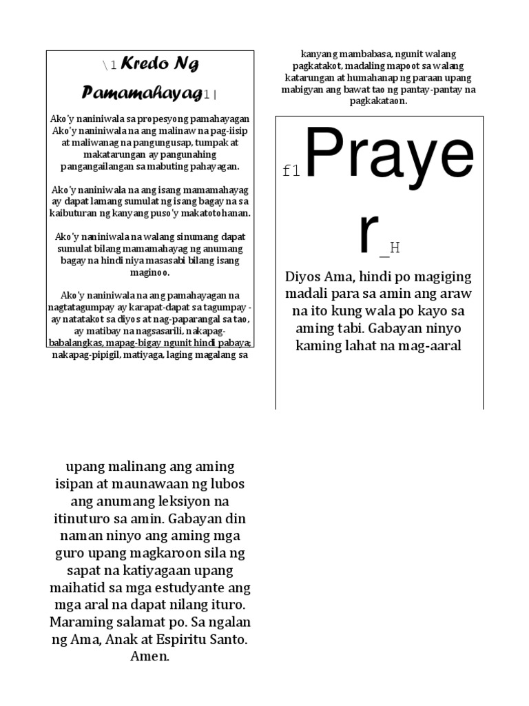 1 Kredo NG Pamamahayag 1 | PDF