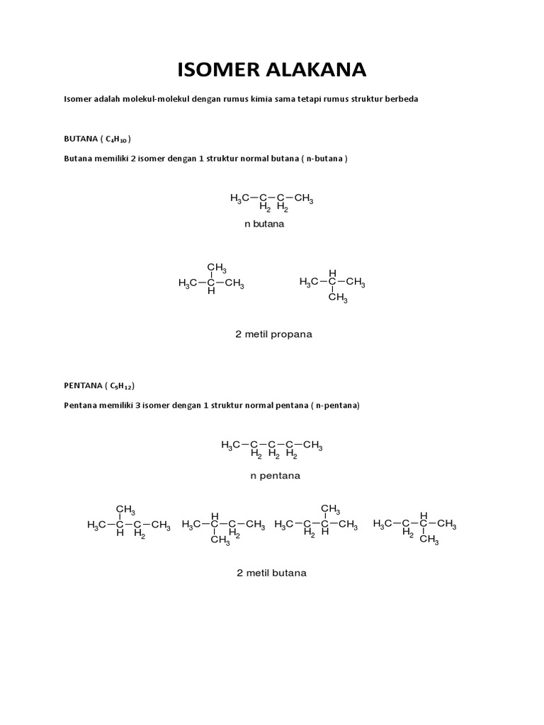 Isomer Alkana PDF | PDF