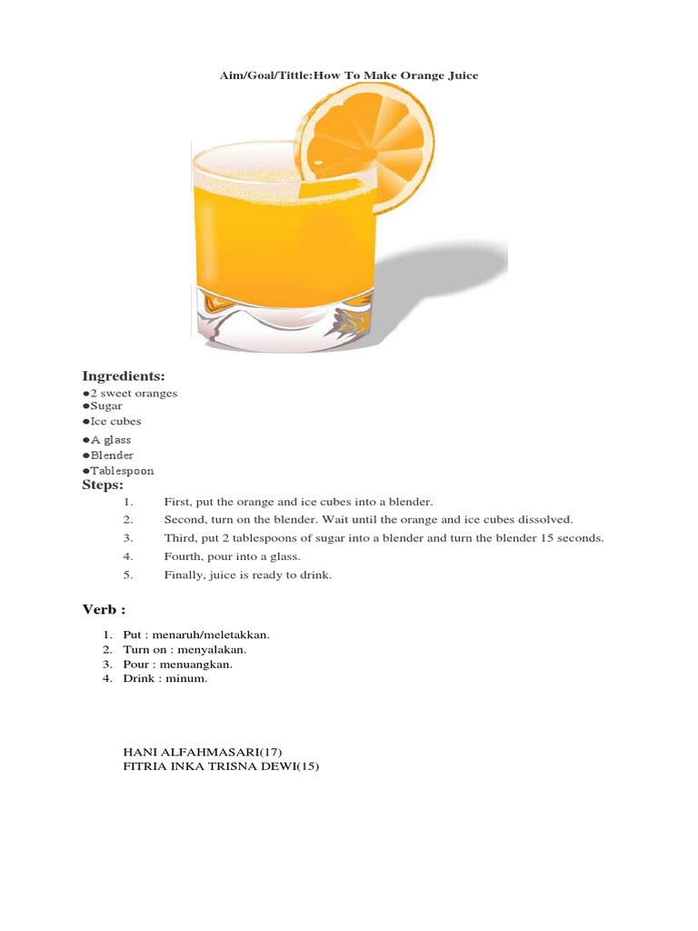How To Make Orange Juice | PDF