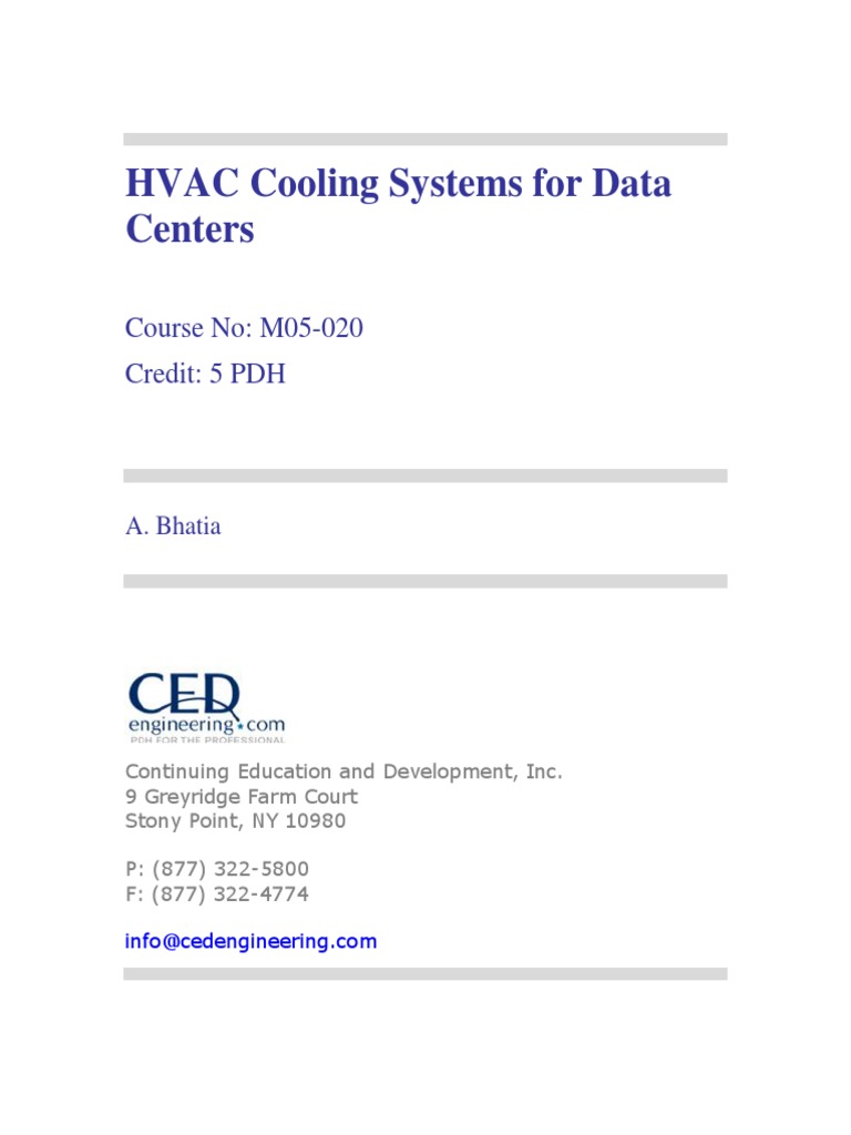 Hvac Cooling Systems For Data Centers Pdf Data Center Air