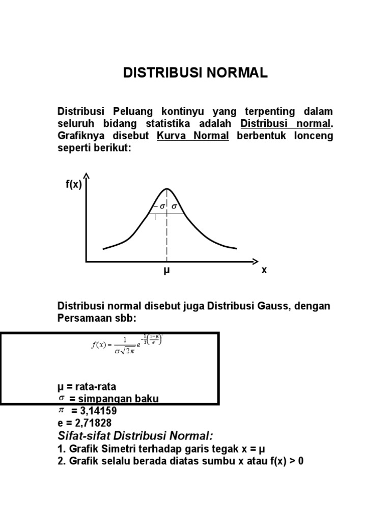 Sifat dan Probabilitas Distribusi Normal | PDF