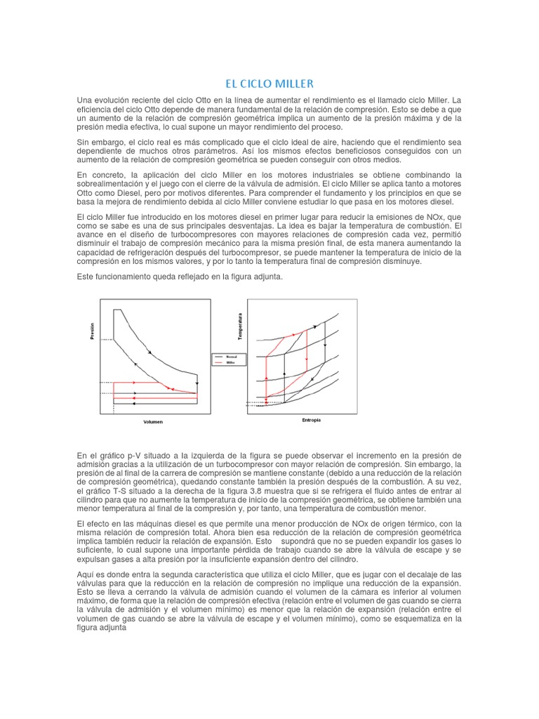 El Ciclo Miller | PDF | Turbocompresor | Mecánica de Medios Continuos