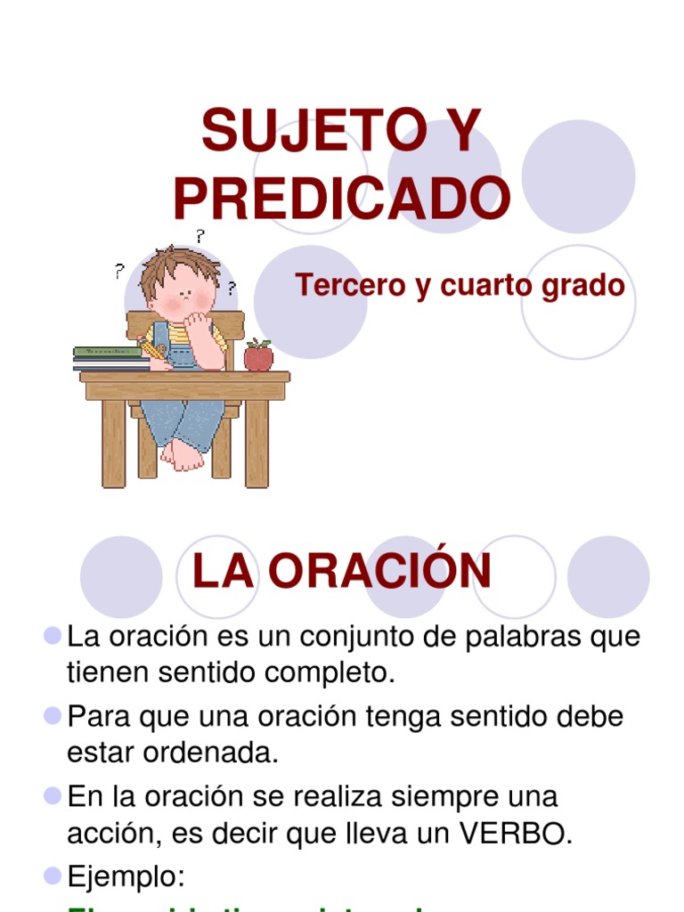 Sujeto y Predicado | PDF | Asunto (gramática) | Predicado (Gramática)
