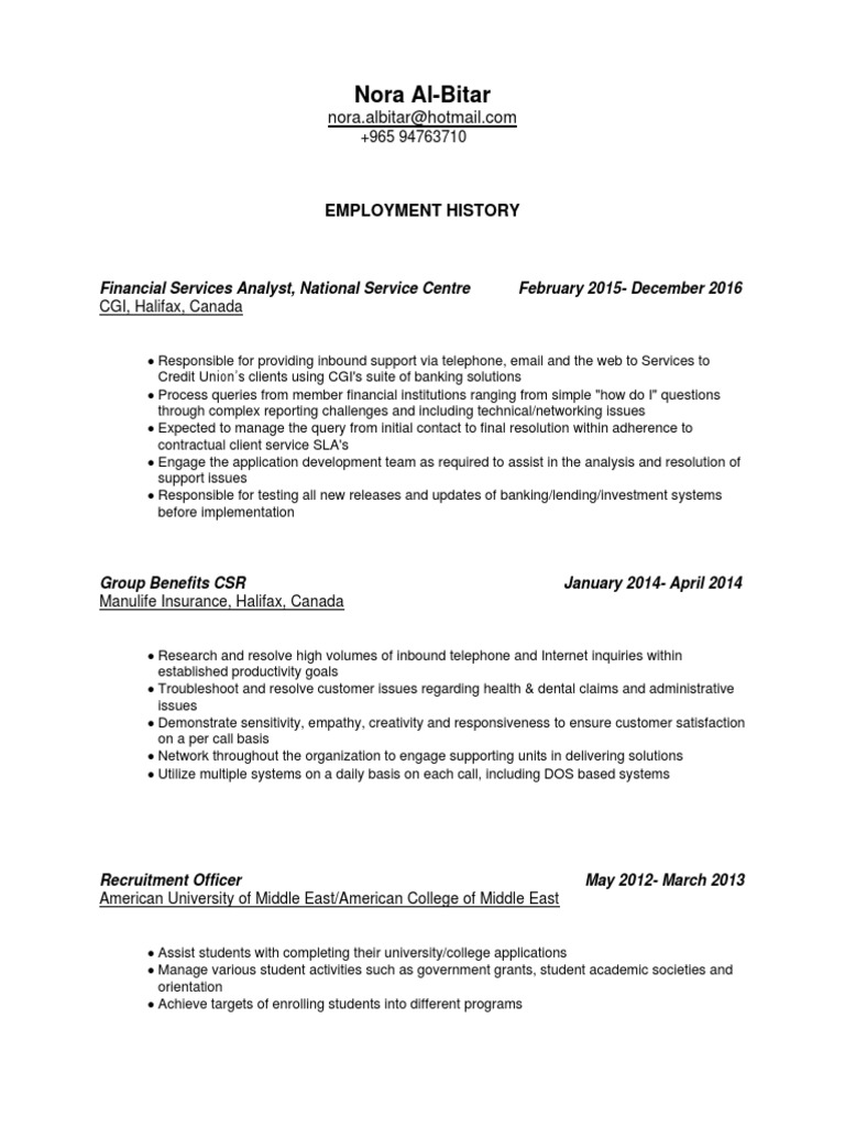 Nora Resume | PDF | Banks | Small Business