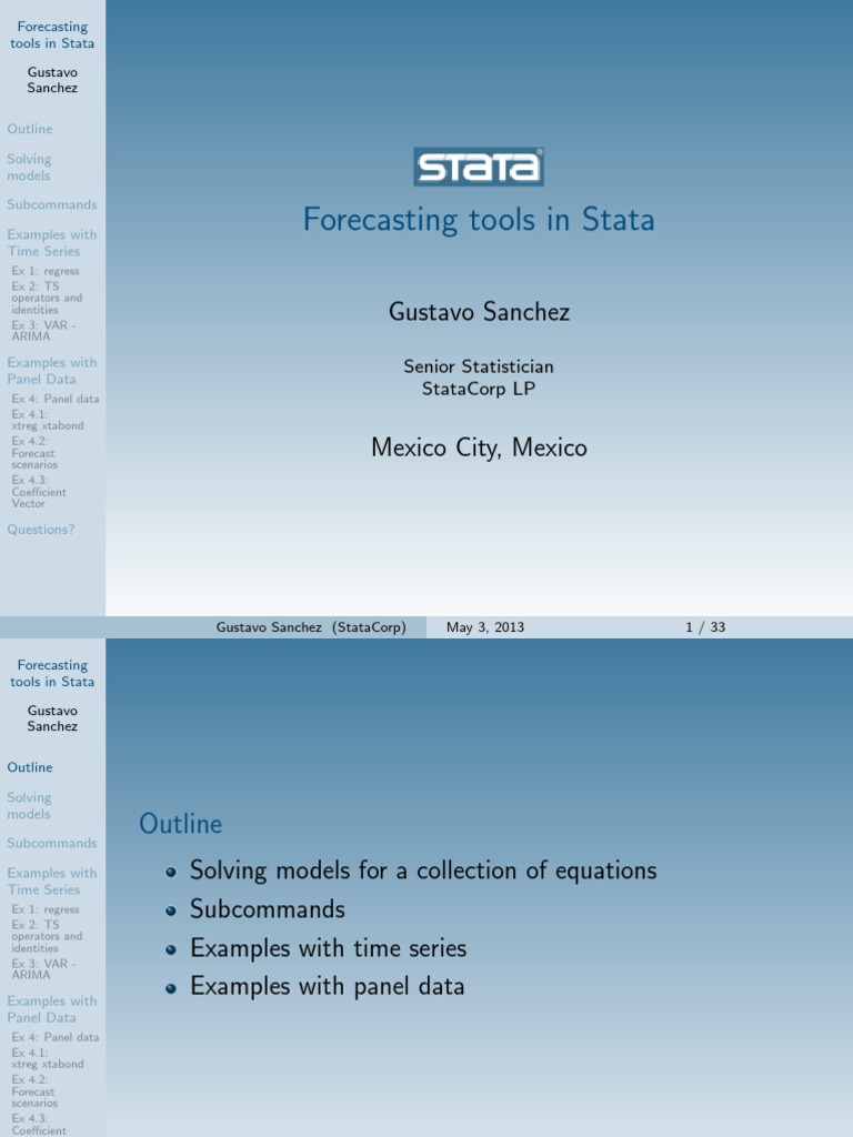 Herramientas para Pronosticar en STATA | PDF | Vector Autoregression | Time Series