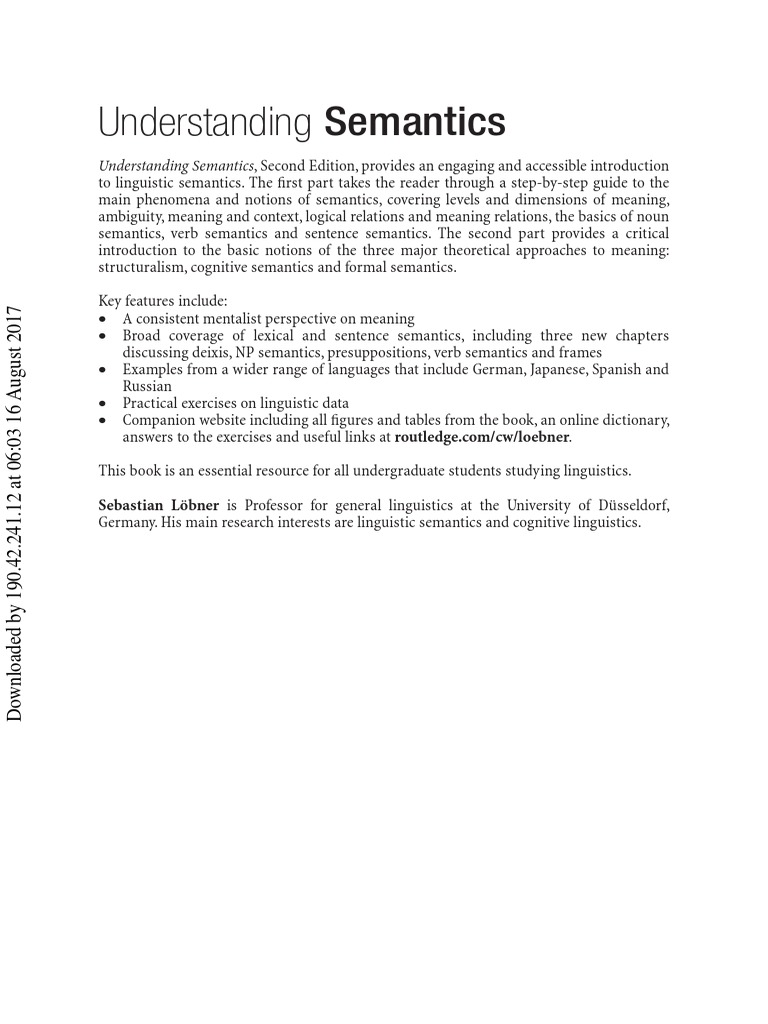 Understanding Semantics | PDF | Semantics | Word