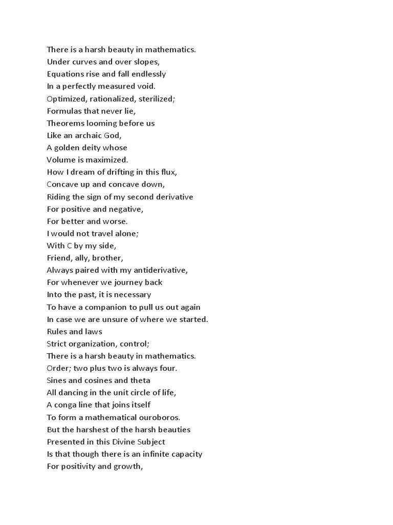 Calculus Poem | PDF