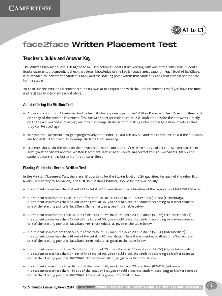 Placement Test Results | PDF | Test (Assessment) | Quality Of Life