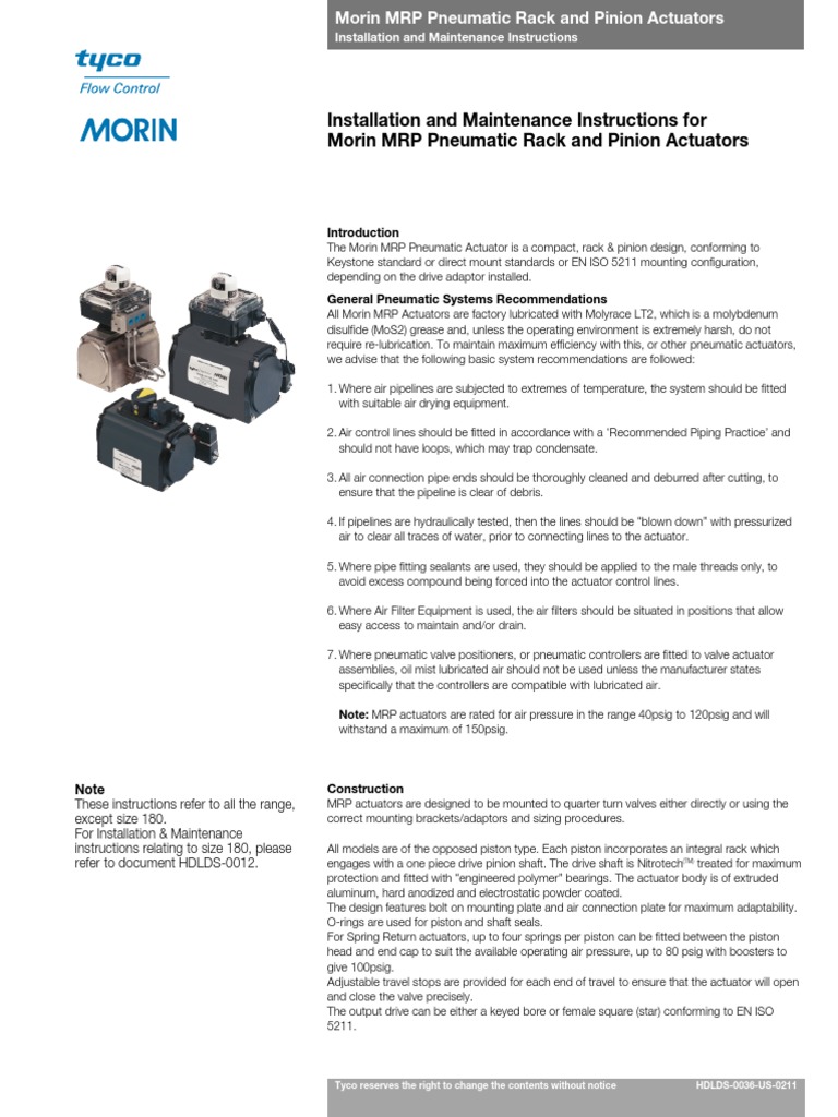 Morin Valve | PDF | Valve | Actuator