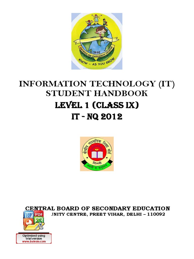 It Syllabus Class Ix 2017 | PDF | Computer Data Storage | Input/Output