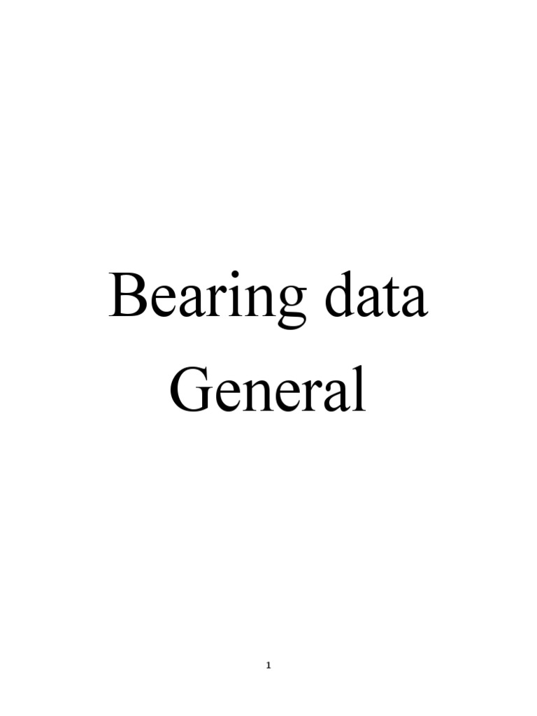 Bearing Data General | PDF | Bearing (Mechanical) | Engineering Tolerance