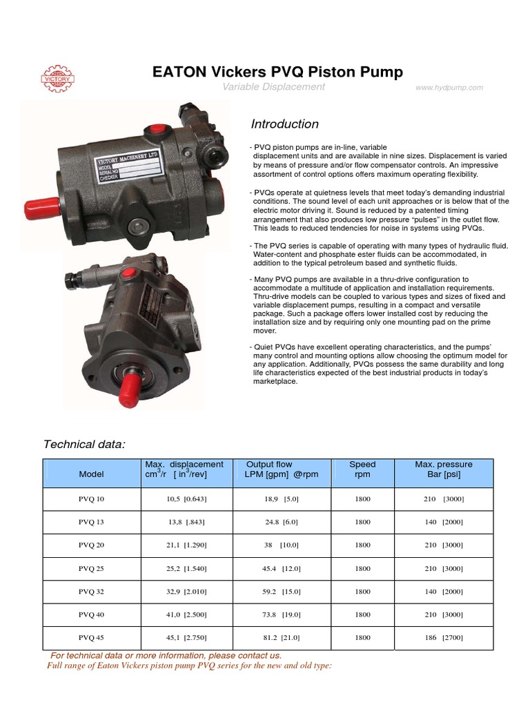 PVQ | PDF | Pump | Mechanical Engineering