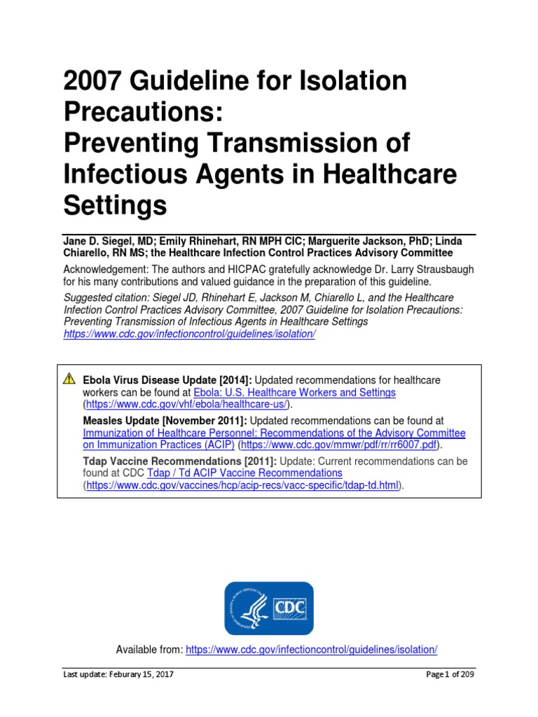 Isolation Guidelines PDF | PDF | Infection | Infection Control