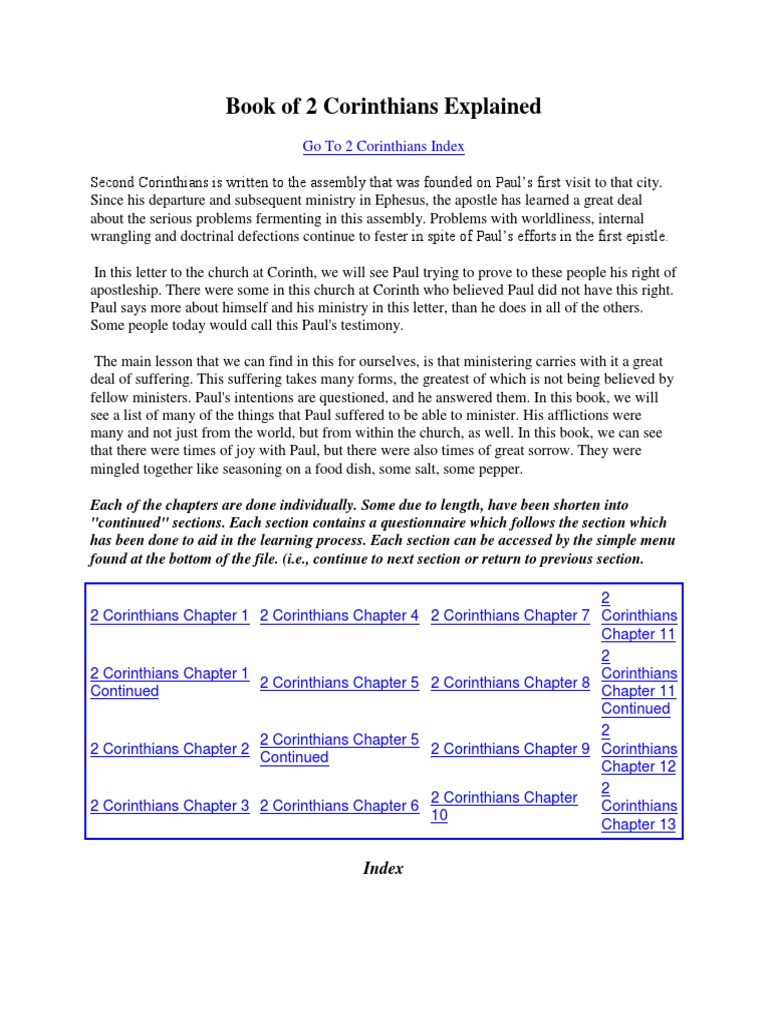 Book of 2 Corinthians Explained | PDF