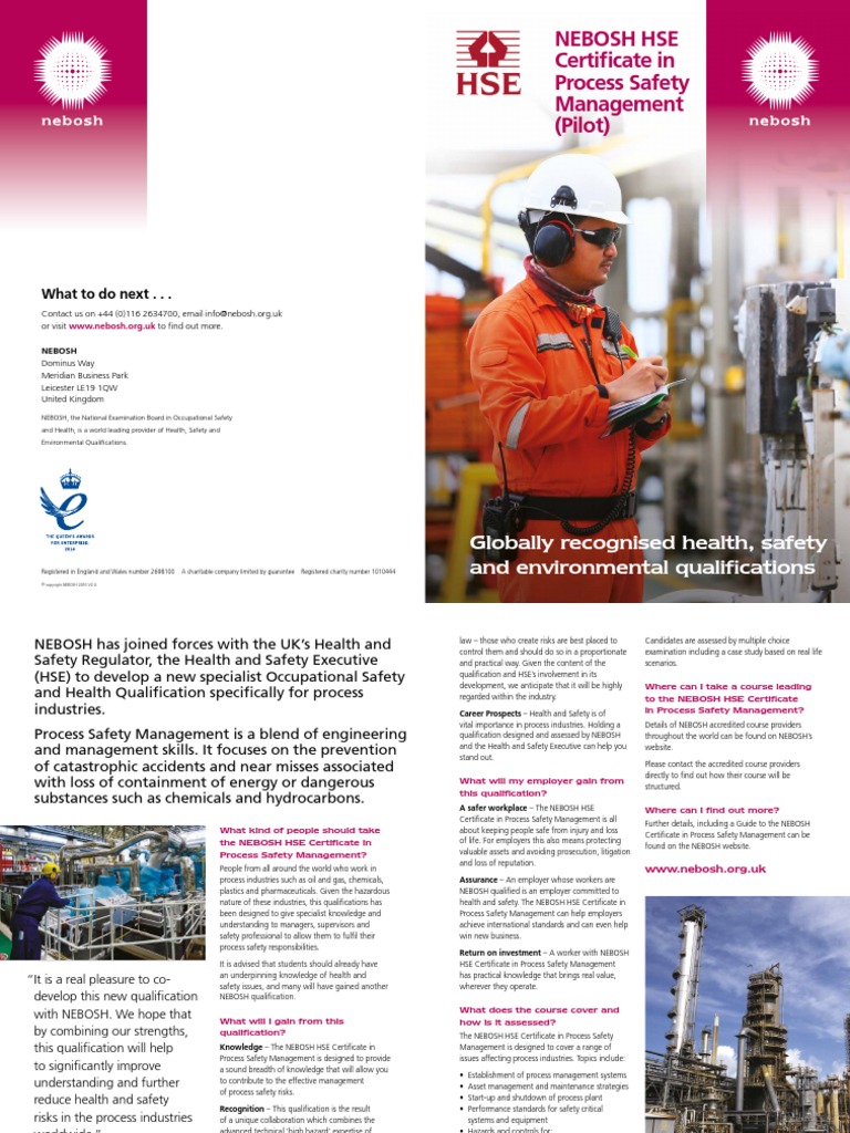 HSE Certificate in Process Safety Management Leaflet - A5 - AW2 ...
