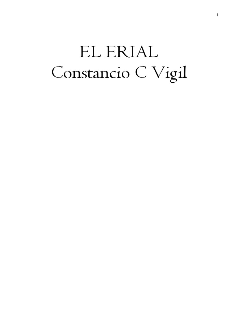 Constancio C Vigil El Erial PDF | PDF