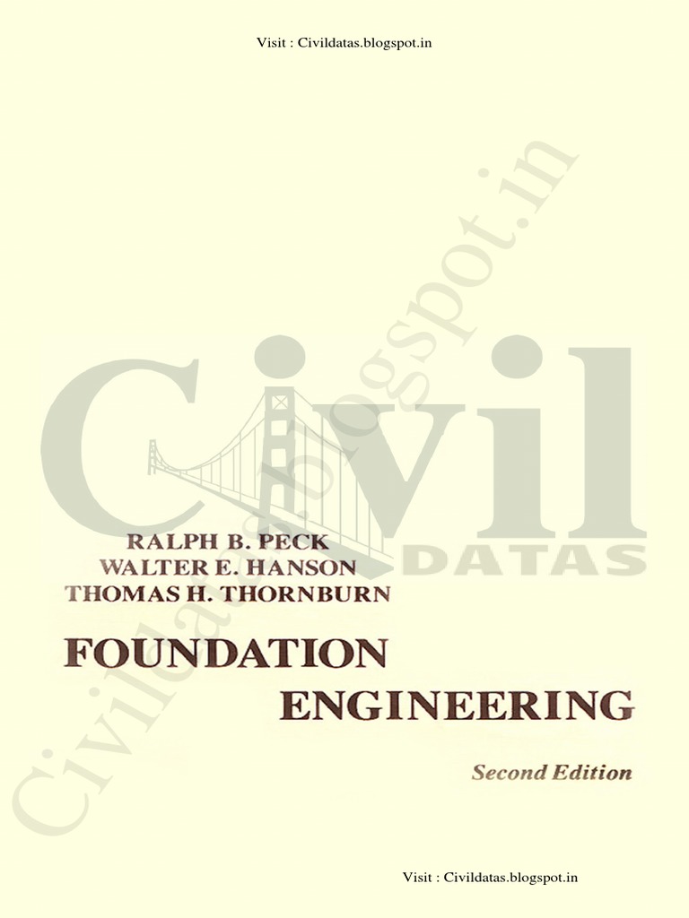 Foundation Engineering by Ralph B.peck, Walter E - by Civildatas ...