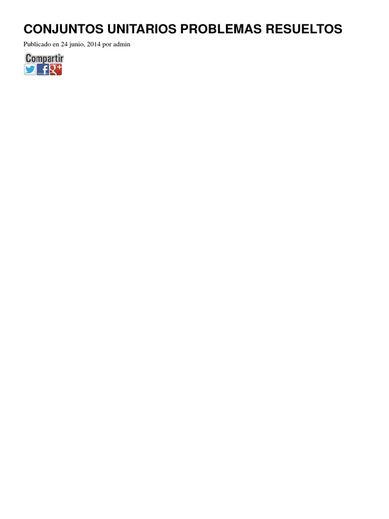 Conjuntos Unitarios Problemas Resueltos | PDF