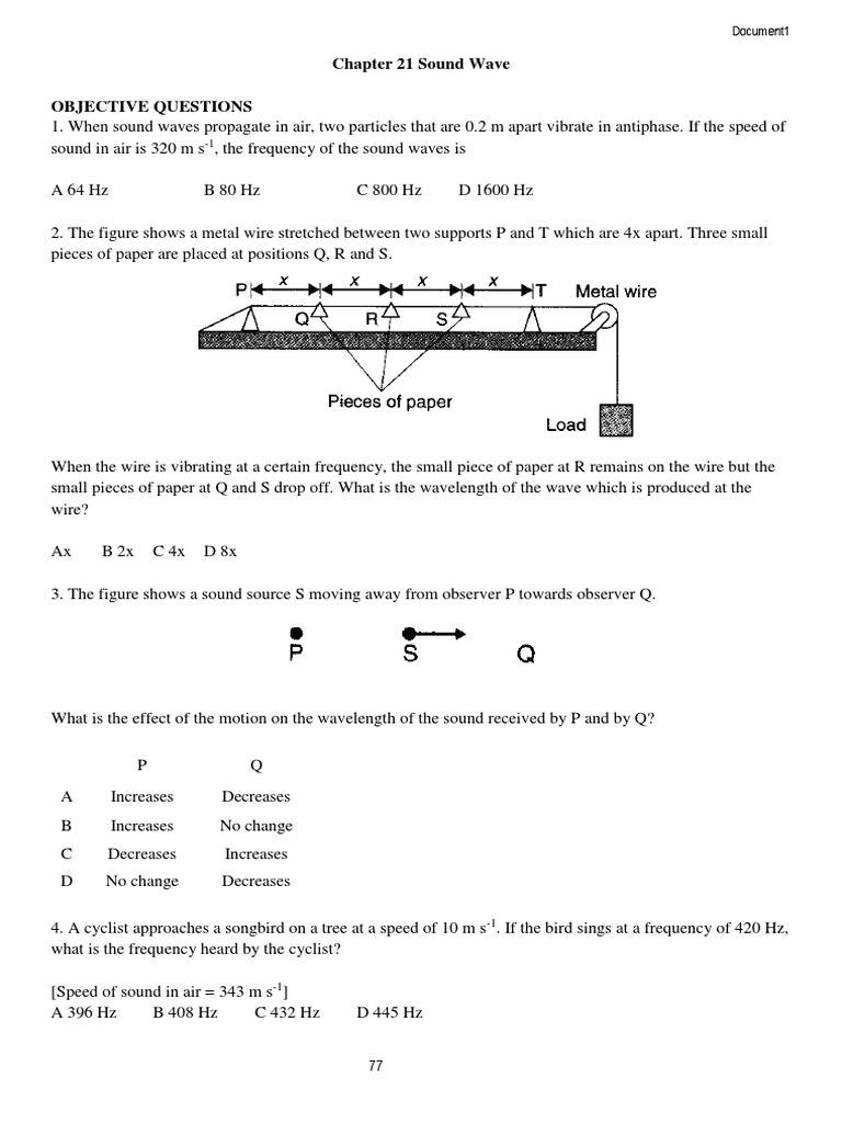 Chapter 21 Sound Wave REVISION | PDF | Sound | Waves