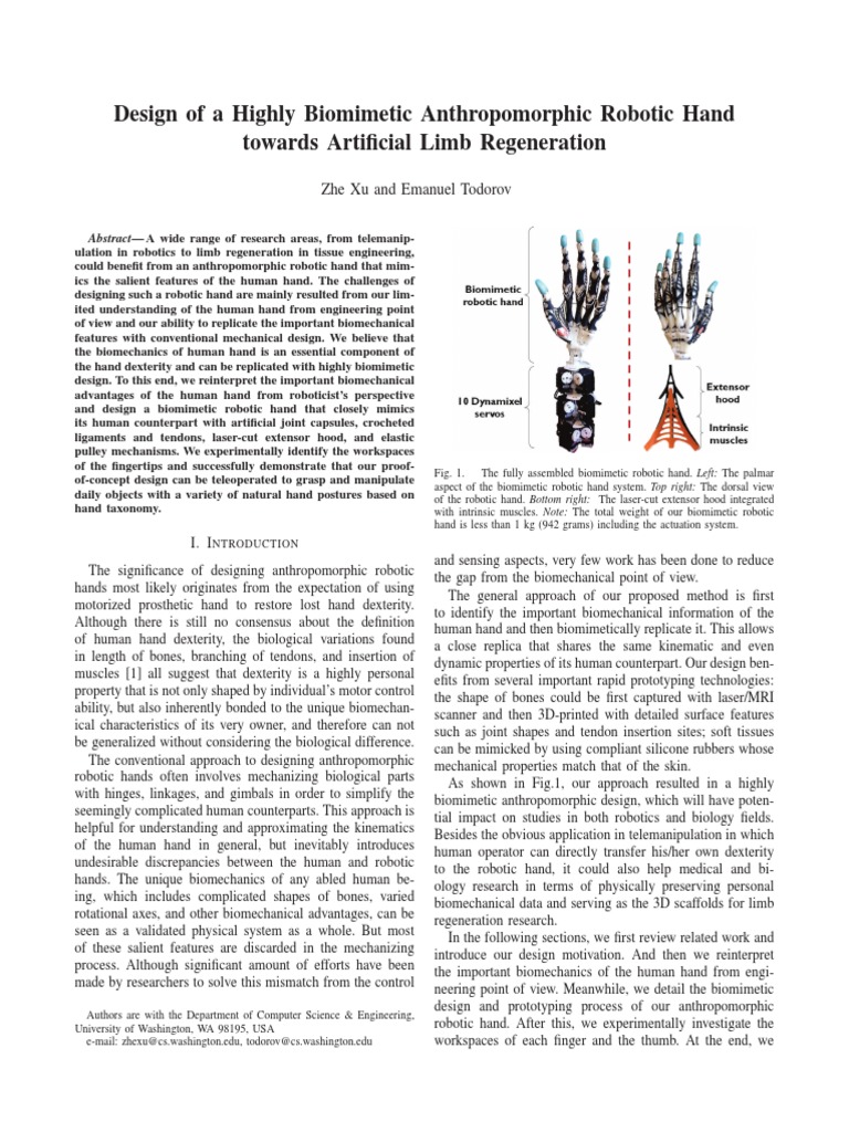 Design of A Highly Biomimetic Anthropomorphic Robotic Hand Towards ...