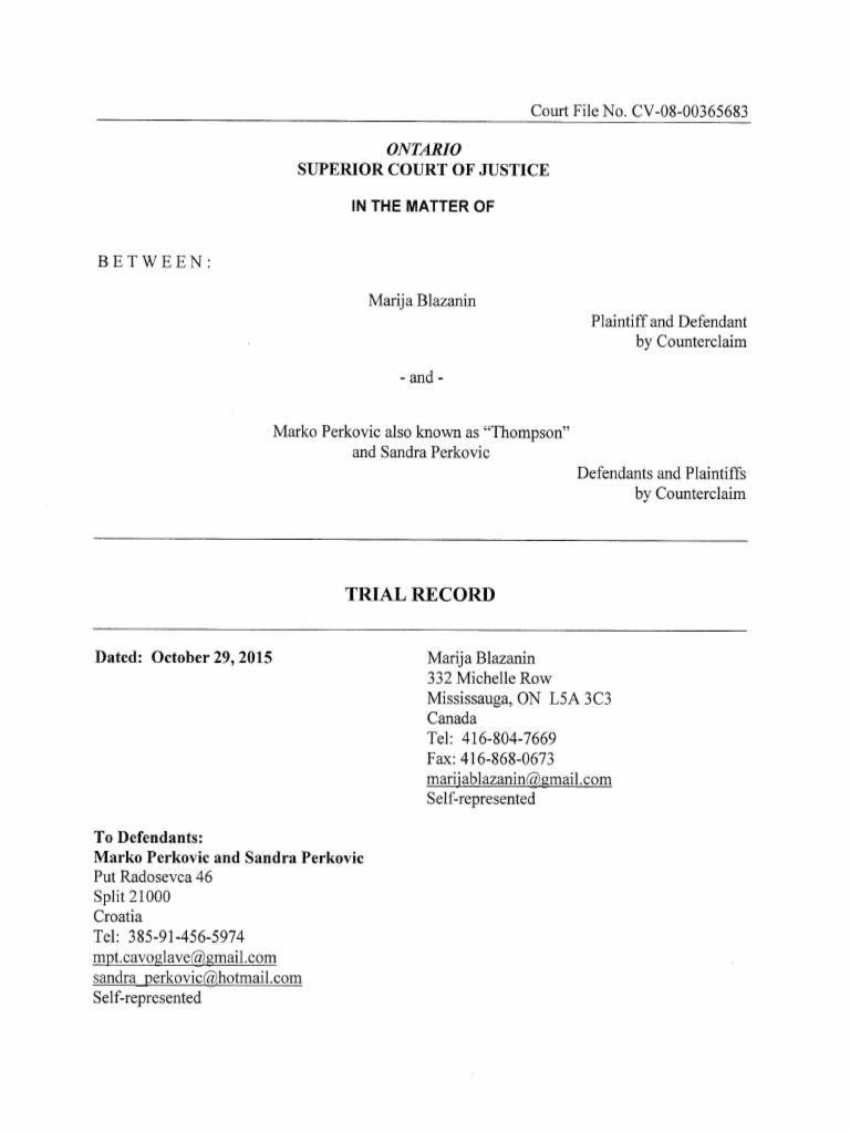 Trial Record | PDF | Summary Judgment | Discovery (Law)