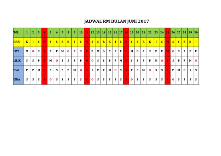 Jadwal RM 2017 | PDF
