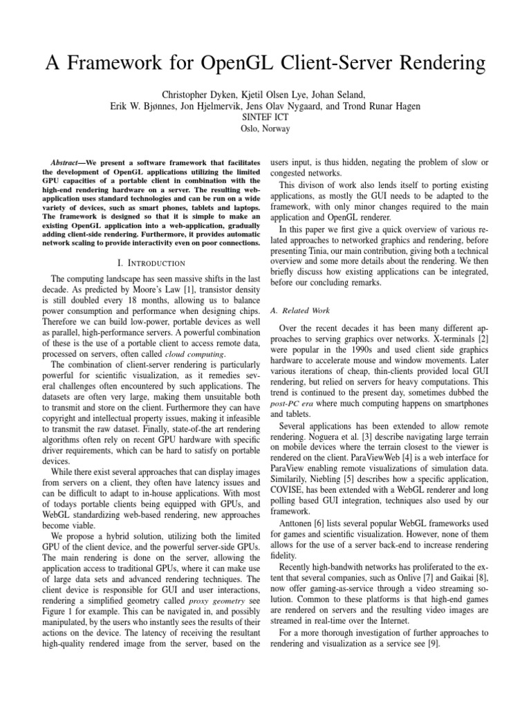 A Framework For OpenGL Client-Server Rendering PDF | PDF | Web ...