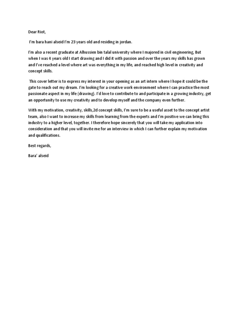 Riot - Cover Letter | PDF