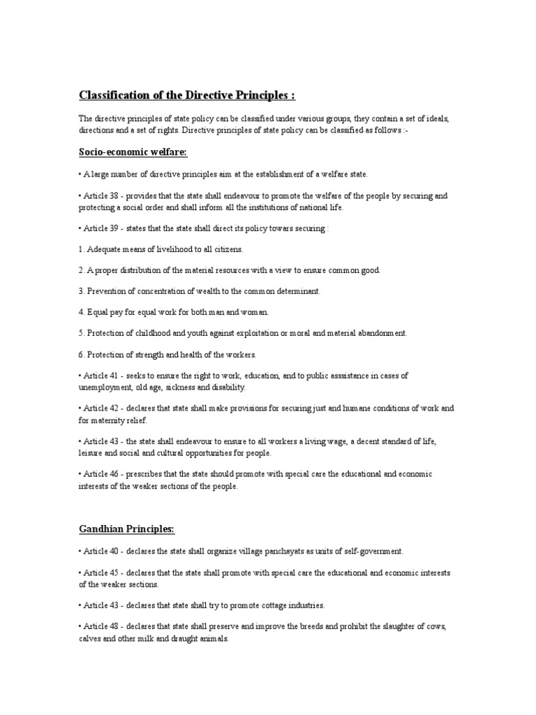 Directive Principles & Fundamental Rights | PDF | Human Rights ...