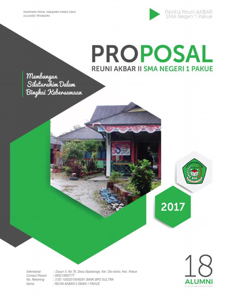 Contoh Proposal Reuni Akbar SMA Negeri 1 Pakue | PDF