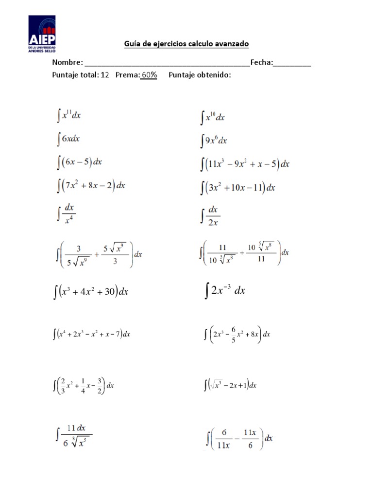 Guia Clases 1-5 (Reglas Basicas de Integracion) | PDF