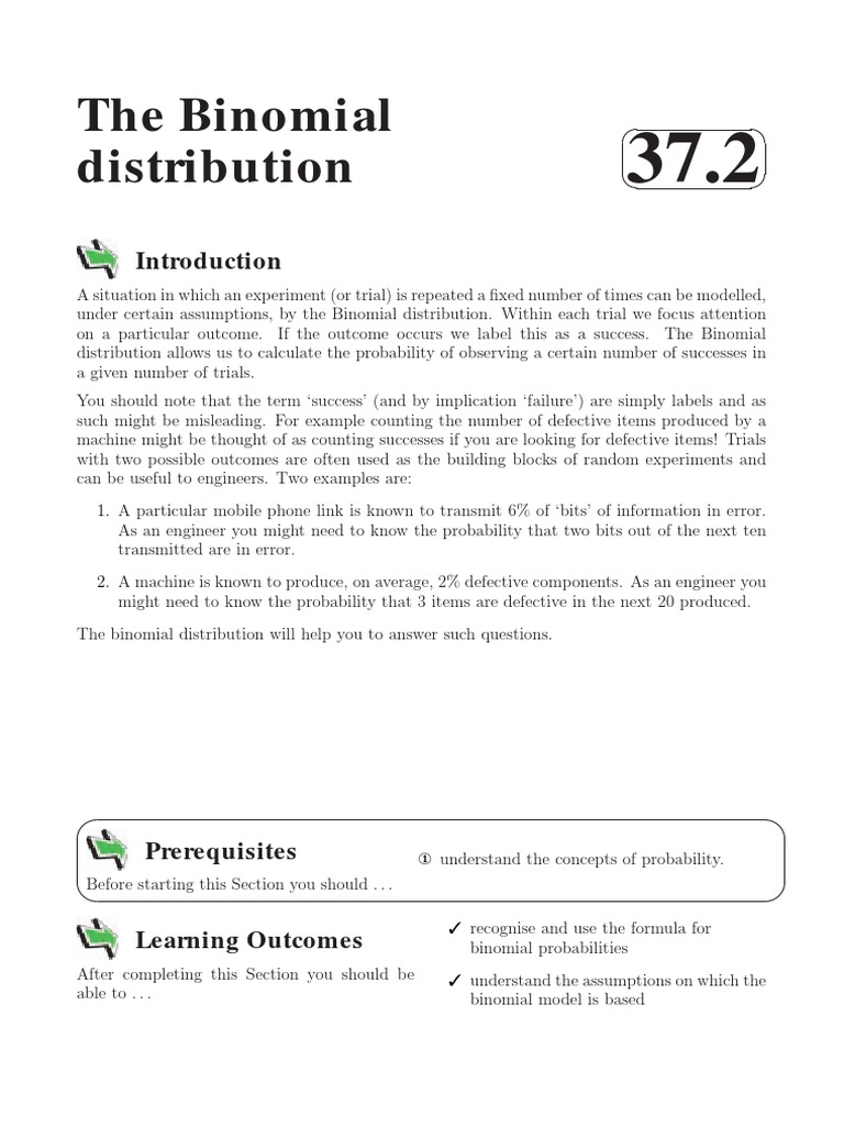 The Binomial Distribution | PDF | Probability Distribution ...