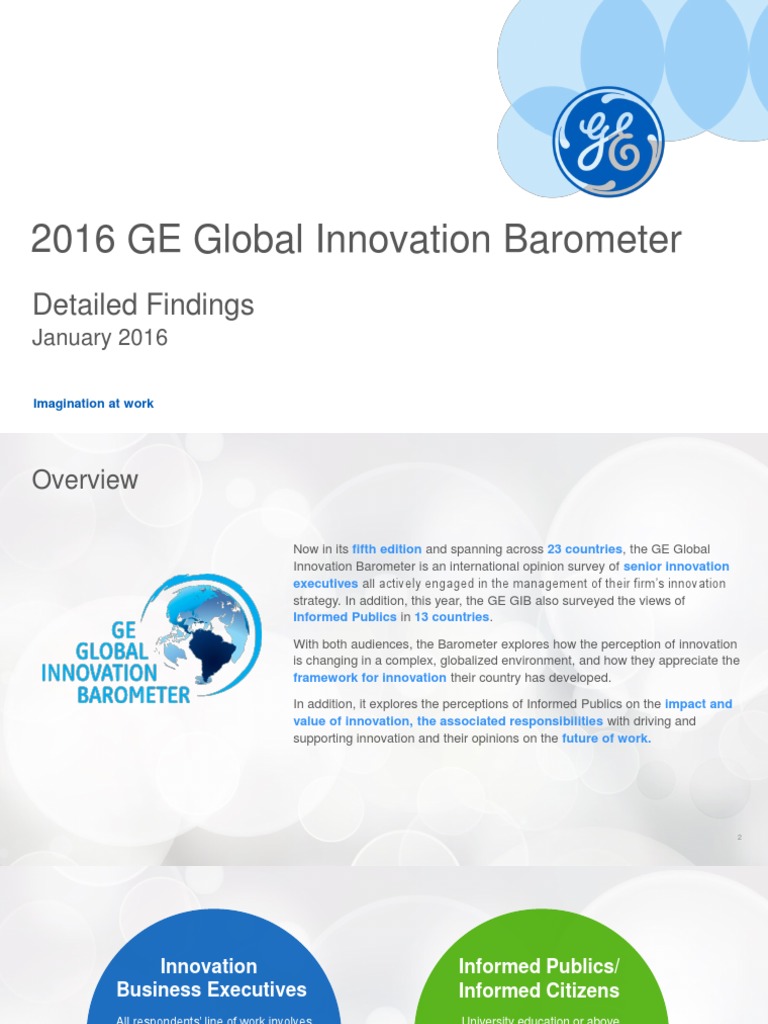 2016 GE Global Innovation Barometer: Detailed Findings | PDF ...
