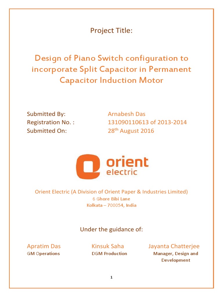 Orient Electric Report | PDF | Electric Motor | Inductor