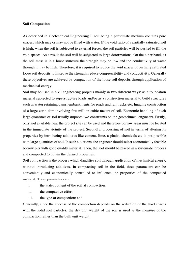 Soil Compaction | PDF | Soil | Chemistry